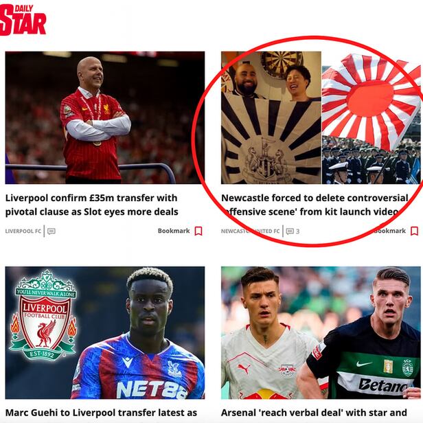 '생각이 있는 거야?' 英 매체, 대문짝만하게 '욱일기 논란' 뉴캐슬 무지 지적... 韓 방문 전 대형사고 친 EPL 구단 - 조선비즈