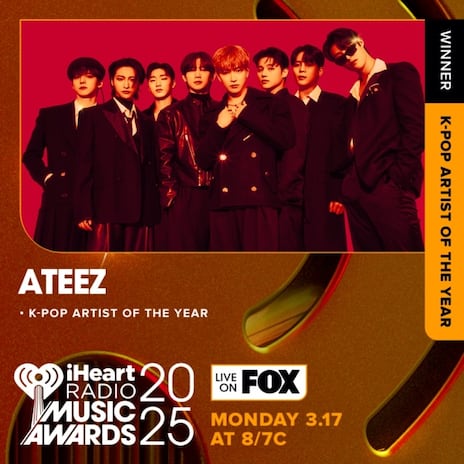 ATEEZ wins best K-pop artist at 2025 iHeartRadio Awards in Los Angeles ...